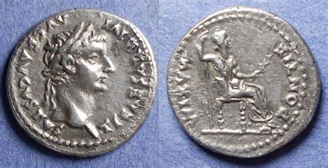 Roman Empire Tiberius 14 37 Silver Denarius Roman Imperial Coins