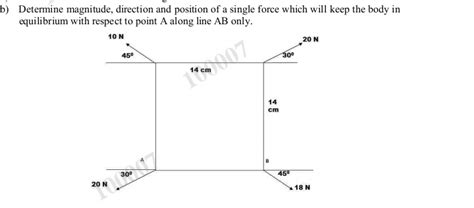 B Determine Magnitude Direction And Position Of A Single Force Which Wi