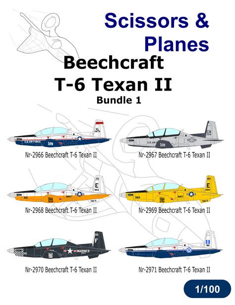 1100 Beechcraft T 6 Texan Ii 6 Bundle 1 Ecardmodels