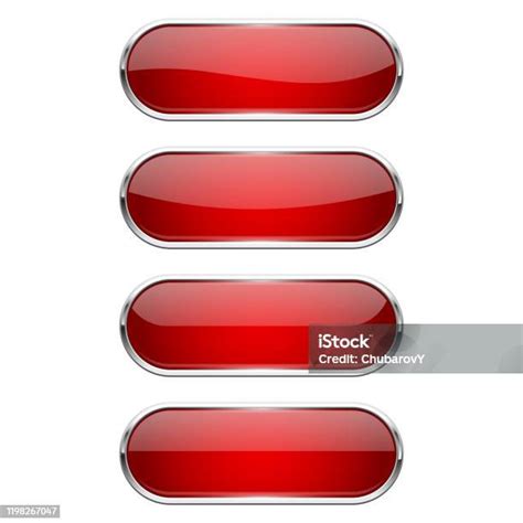 웹 단추 크롬 프레임이 있는 빨간색 반짝이는 타원형 아이콘 0명에 대한 스톡 벡터 아트 및 기타 이미지 0명 3차원 형태 개체 그룹 Istock