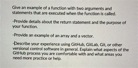 Solved Give An Example Of A Function With Two Arguments And