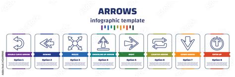 Infographic Template With Icons And 8 Options Or Steps Infographic For Arrows Concept Included