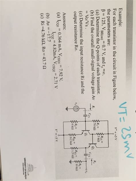 Solved Example For Each Transistor In The Circuit In Figure Chegg