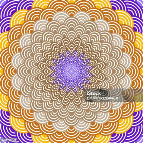 라운드 화 환 구성 무지개 프레임입니다 간단한 자연 배경 일본 파 원 패턴 베이 지 갈색 노란 오렌지 퍼플 바이올렛 색상 카드