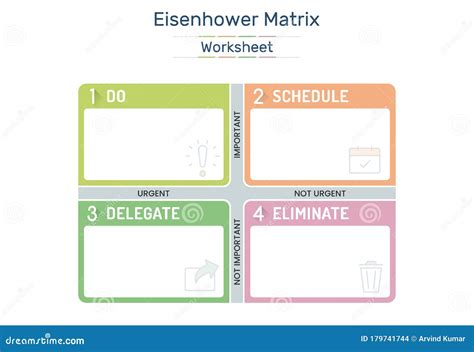 Eisenhower Matrix Worksheet Urgent Important Matrix Prioritize Task Task Management Project