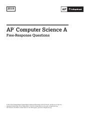 Ap Frq Computer Science A Pdf AP Computer Science A Free Response Questions