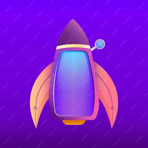 Premium Vector Game Ui Interface Screen Panel In The Shape Of A Rocket For Buttons Or