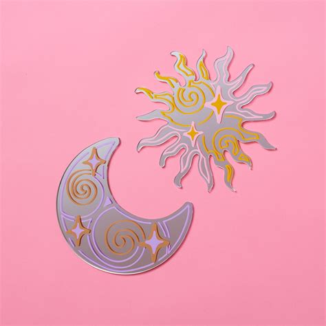 Groovy Moon And Sun Mirror Bundle Etsy