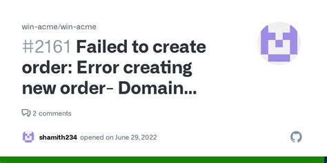 failed to create order error creating new order domain name contains