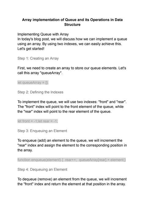 Solution Array Implementation Of Queue And Its Operations In Data