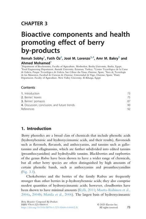 Pdf Bioactive Components And Health Promoting Effect Of Berry By Products