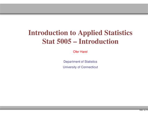 What Is Statistics Lecture Slides Stat 5005 Docsity