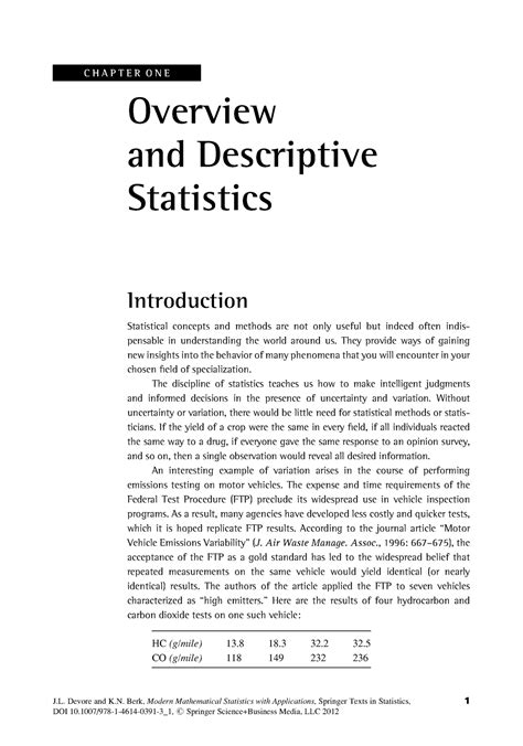 Chapter 1 Notes C H A P T E R O N E Overview And Descriptive