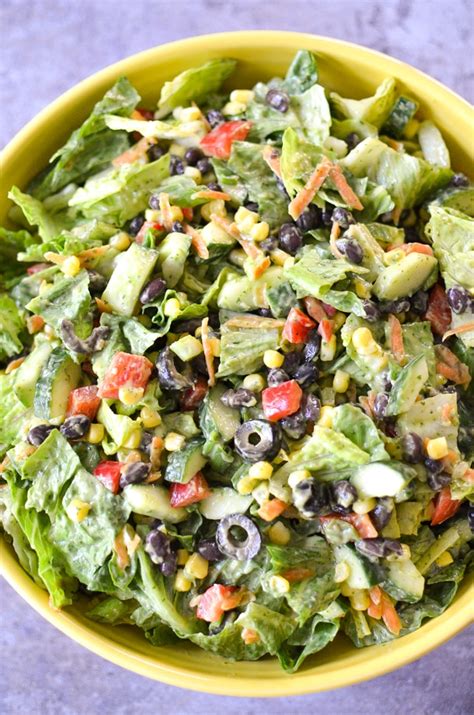 Southwestern Chopped Salad With Avocado Cilantro Dressing Simply Whisked