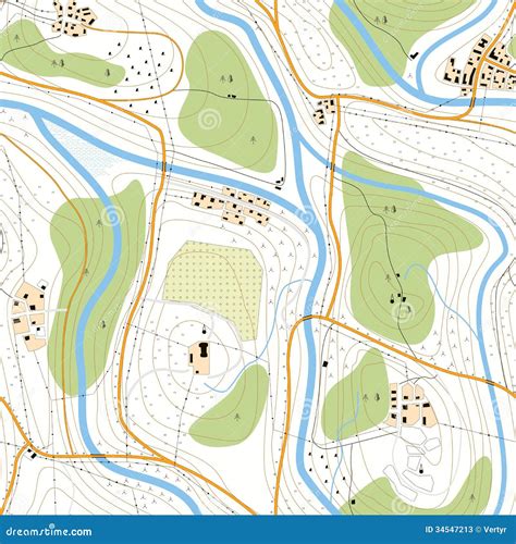 Seamless Topographic Map Patterns Set Line Topography Map Contour