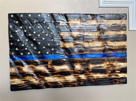 Thin Blue Line Flag Support Law Enforcement Etsy