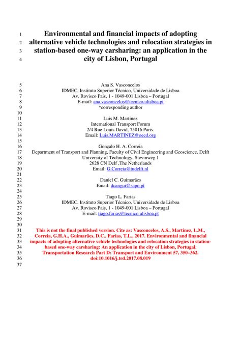 Pdf Environmental And Financial Impacts Of Adopting Alternative Vehicle Technologies And