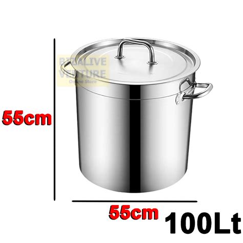 Heavy Dutystainless Steel Stock Pot Periuk Kuah Deep Storage Pot
