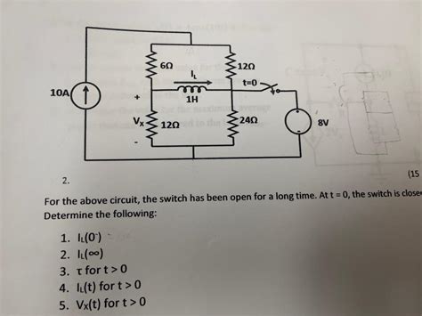 Solved For The Above Circuit The Switch Has Been Open For A Chegg