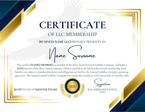 Llc Member Certificate Template