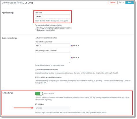 Custom Field Key Name Value Kayako Support