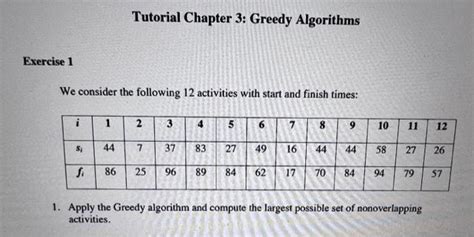 Solved Tutorial Chapter Greedy Algorithms Cise We Chegg