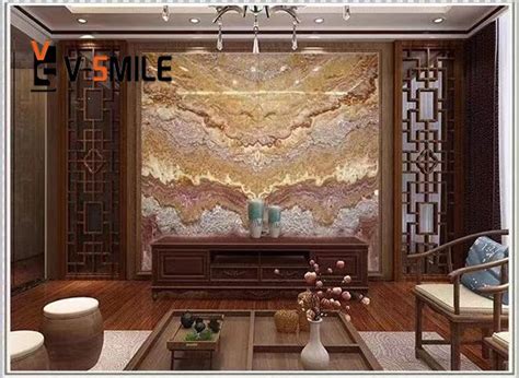 Red Jade Translucent Stone Backlit Onyx For Wall Cladding Sheet V Smile