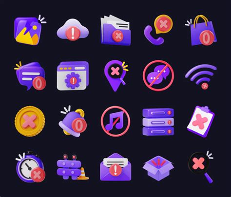 empty state 3d icons set objects ft 3d and empty envato