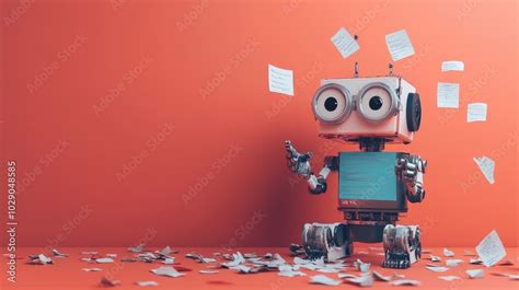 Ai Copywriting Bot A 3d Illustration Depicting An Advanced Artificial Intelligence System