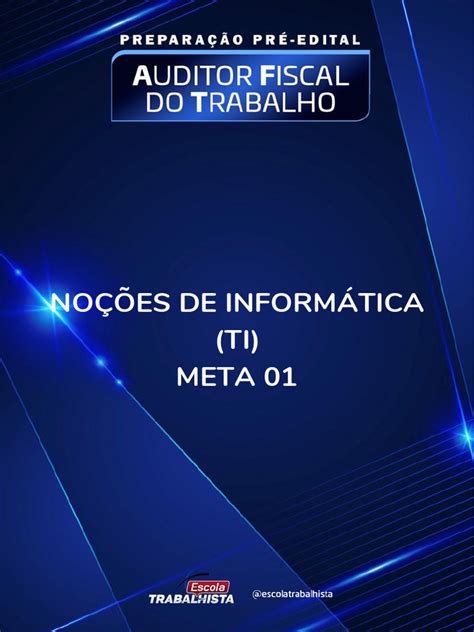 noÇÕes de informÁtica meta 01 hardware e arquitetura de computadores