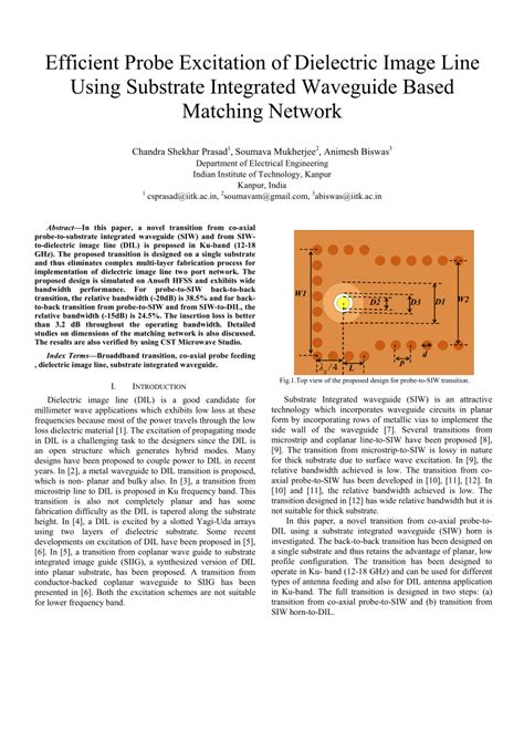 Pdf Efficient Probe Excitation Of Dielectric Image Line Using Substrate Integrated Waveguide