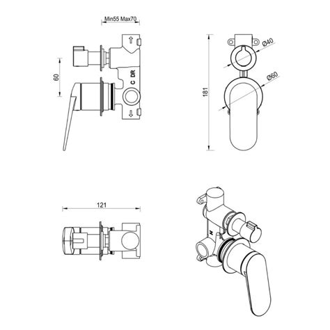 Lantra 2 Piece Shower Mixer Diverter In Brushed Nickel In Melbourne