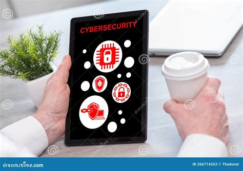 Cybersecurity Concept On A Tablet Stock Image Image Of Firewall Privacy 266714263