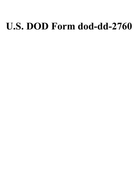 U S Dod Form Dod Dd 2760