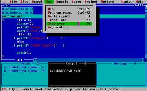 Debugging In Turbo C GeeksforGeeks
