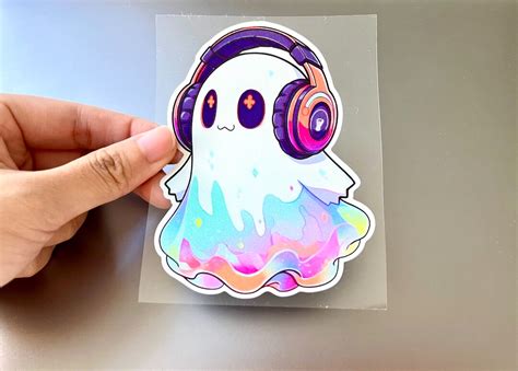 Ghost Stickers Ghost With Headphone Adorable Ghost Car Stickers Cute