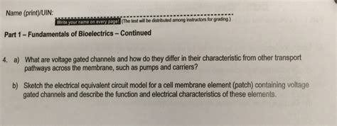 Solved Name Print UIN Write Your Name On Every Page L Chegg Com