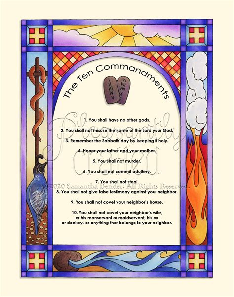 The Ten Commandments Holy Commandments Lutheran Art Etsy