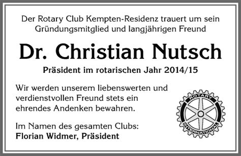 Traueranzeigen Von Christian Nutsch Augsburger Allgemeine Zeitung