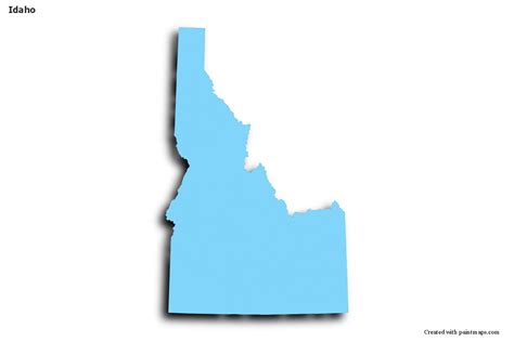 Sample Maps For Idaho Blue Outline Shadowy Map Idaho Map Maker