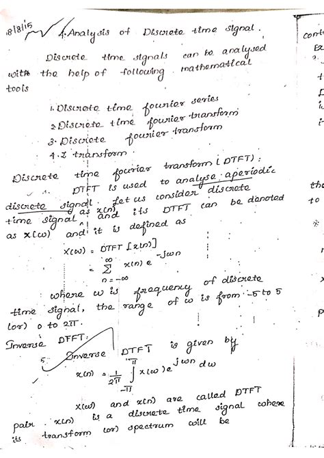 Analysis Of Discrete Time Signal Signals And System Notes Studocu