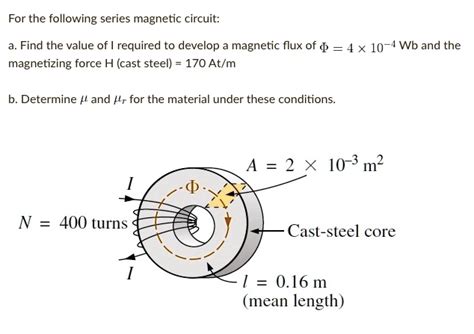 For The Following Series Magnetic Circuit A Find The Value Of I Required To Develop A Magnetic