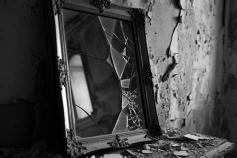 premium photo a fractured mirror reflecting distorted images