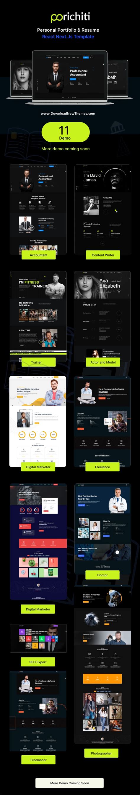 Personal Portfolio And Resume React Nextjs Template Porichiti