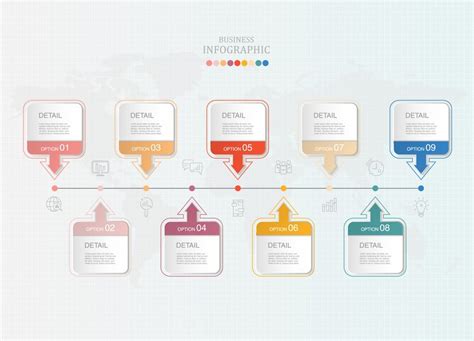 현재 비즈니스에 대 한 인포 그래픽 및 아이콘 상자 프리미엄 벡터
