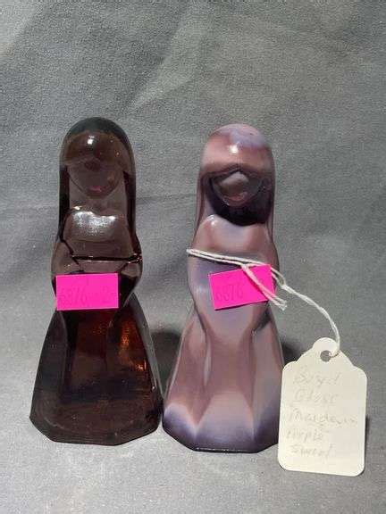 Boyd Glass Amethyst And Purple Swirl Maiden Figurines Metzger