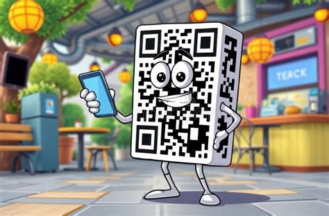 Close Up Funny Cartoon Of A Qr Code At 20 1 2025 Stock Illustration Illustration Of Digital