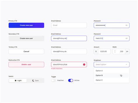 Ui Elements Input Fields Dropdowns Buttons By Diana Palavandishvili On Dribbble