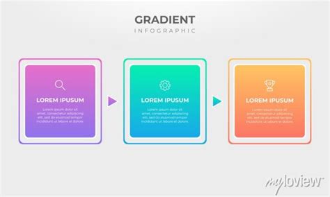 gradient process infographic posters for the wall posters icon