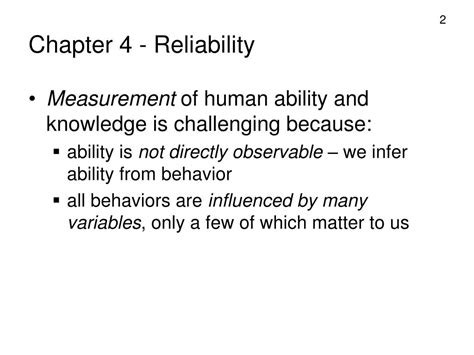 Ppt Chapter 4 Reliability Powerpoint Presentation Free Download